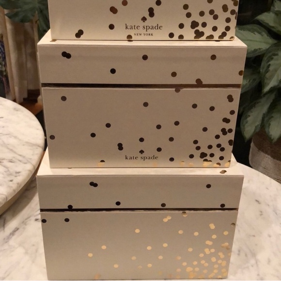 kate spade | Accessories | Kate Spade Gold Confetti Nesting Boxe | Poshmark